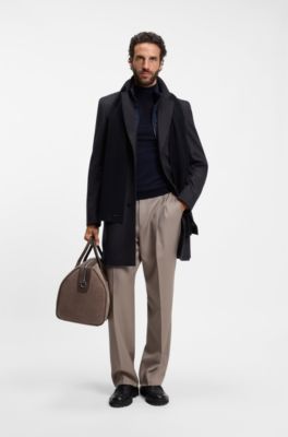 BOSS BOSS Slim-Fit Wool and Cashmere Coat with Detachable Inner Vest